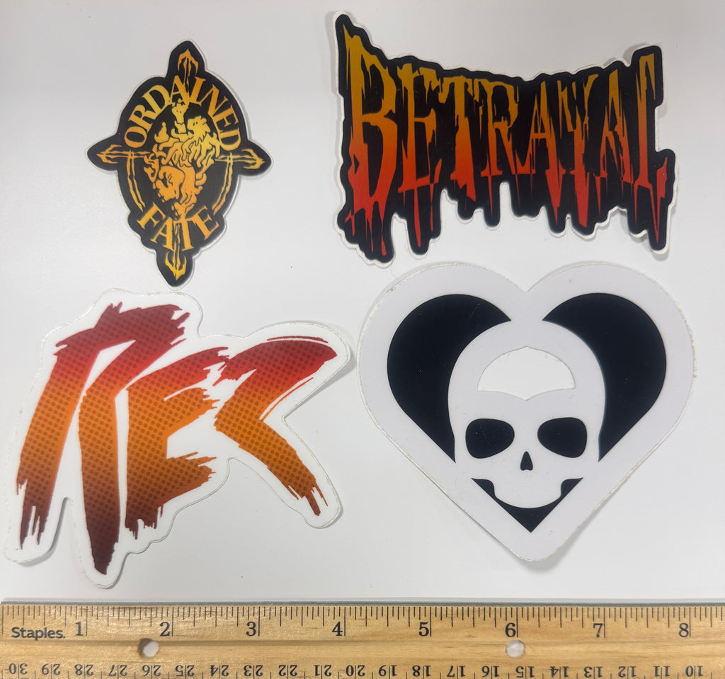 Set of 4 Stickers (Rez, Betrayal, Love and Death, Ordained Fate ...