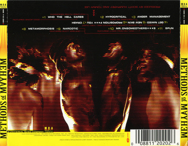 Methods Of Mayhem – Methods Of Mayhem (Pre-Owned CD) MCA Records 1999 ...