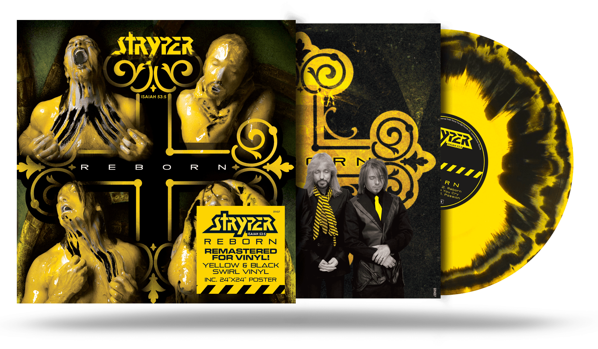 STRYPER - REBORN (Vinyl) Yellow & Black Swirl 2022 GIRDER RECORDS (Leg ...